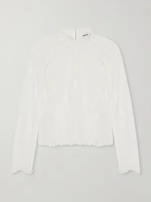 SELF-PORTRAIT Scalloped Lace Blouse
