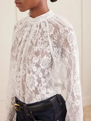 SELF-PORTRAIT Scalloped Lace Blouse