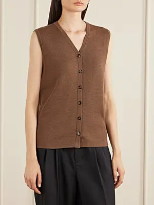 Veronica De Piante Alice Merino Wool Cardigan Vest