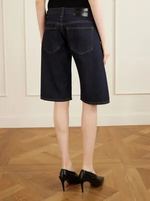Khaite Kinga Mid-rise Straight-leg Denim Shorts - Blue