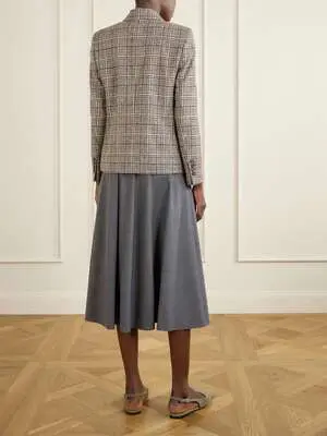 Brunello Cucinelli Checked Wool-blend Blazer