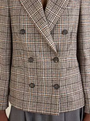 Brunello Cucinelli Checked Wool-blend Blazer
