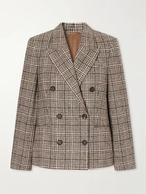 Brunello Cucinelli Checked Wool-blend Blazer - Neutrals