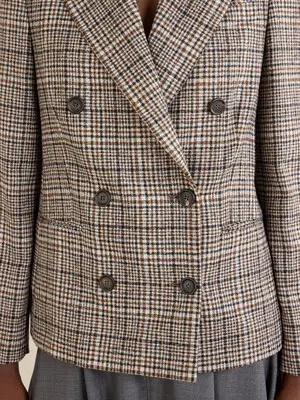 Brunello Cucinelli Checked Wool-blend Blazer