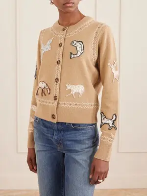Sea Winslow Appliquéd Wool Cardigan