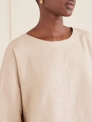Suzie Kondi Saria Linen-chambray Top