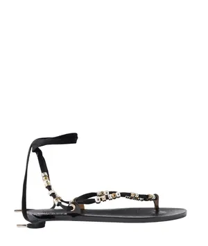 ANCIENT GREEK SANDALS Esther Bead-embellished Jelly Thong Sandals - Black