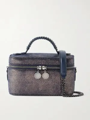 Stella McCartney Falabella Vanity Case Metallic Vegetarian Suede Shoulder Bag - Blue