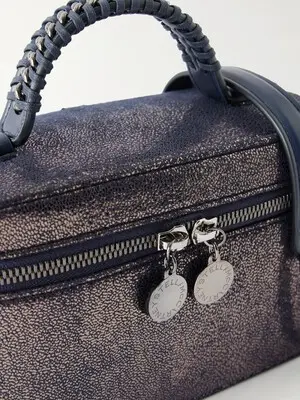 Stella McCartney Falabella Vanity Case Metallic Vegetarian Suede Shoulder Bag - Blue
