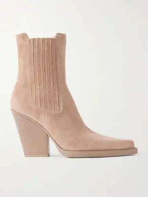 Paris Texas Suede Ankle Boots - Taupe