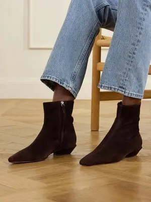 Paris Texas Bettina 25 Suede Ankle Boots - Brown