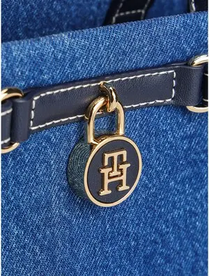 Tommy Hilfiger Denim Mini Tote Bag With Monogram Padlock