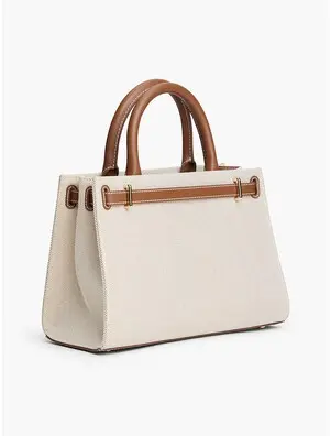 Tommy Hilfiger Textured Canvas Mini Tote Bag With Monogram Padlock