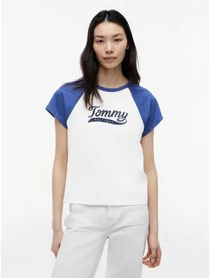 Tommy Hilfiger Varsity Logo Raglan T-shirt - Ecru