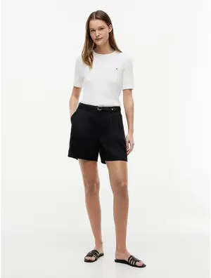 Tommy Hilfiger Pleated Lightweight Lyocell-cotton Shorts - Black