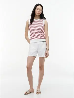 Tommy Hilfiger Striped Sweater Vest With Embroidered Logo - Primary Red