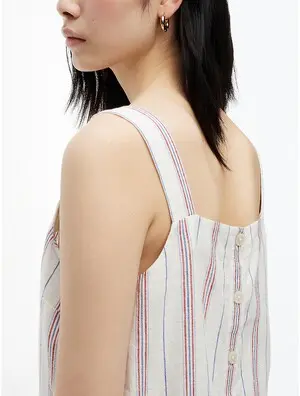 Tommy Hilfiger Striped Linen-blend Tank Top