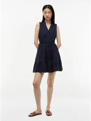 Tommy Hilfiger Tiered Cotton Gauze Mini Dress - Navy Blue