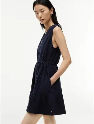 Tommy Hilfiger Tiered Cotton Gauze Mini Dress - Navy Blue