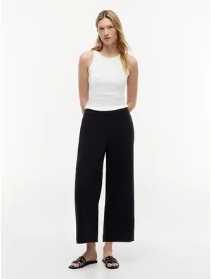 Tommy Hilfiger Cropped Wide Leg Pants - Black