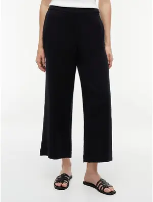 Tommy Hilfiger Cotton Gauze Cropped Wide Leg Pant