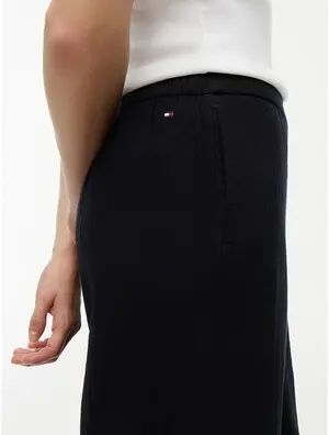 Tommy Hilfiger Cotton Gauze Cropped Wide Leg Pant