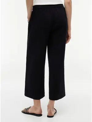 Tommy Hilfiger Cotton Gauze Cropped Wide Leg Pant