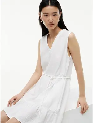 Tommy Hilfiger Tiered Cotton Gauze Mini Dress - Optic White
