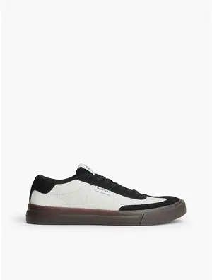 Tommy Hilfiger Suede And Leather Vulcanized Sneakers - Ecru
