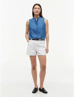 Tommy Hilfiger Sleeveless Chambray Band Collar Shirt