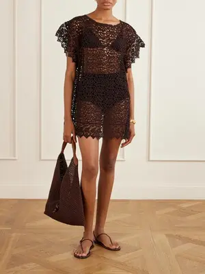 Suzie Kondi Kristina Crocheted Cotton Mini Dress