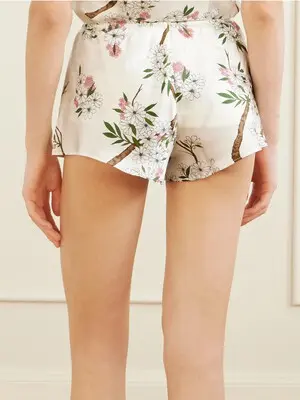 Olivia Von Halle Bella Floral-print Silk-satin Pajama Set - White