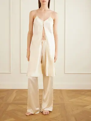 Olivia Von Halle Elvira Silk-satin Pajama Set - Neutrals