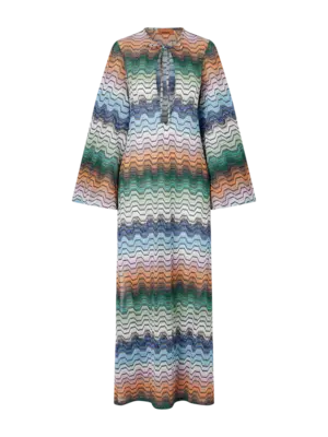 Missoni Mare Striped Metallic Crochet-knit Coverup - Blue