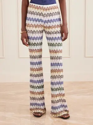 Missoni Embellished Crochet-knit Flared Pants