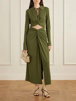 VIOLANTE NESSI Gathered Knotted Cropped Top