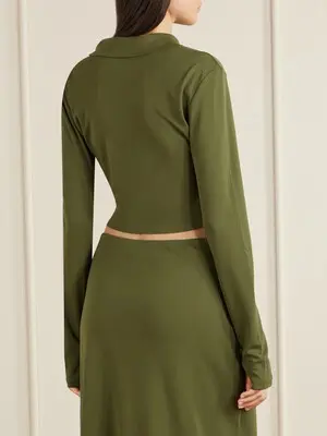 VIOLANTE NESSI Gathered Knotted Cropped Top