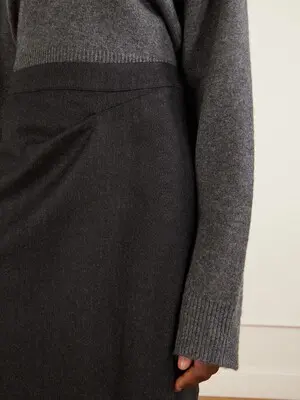 Victoria Beckham Wool Pleated Midi Skirt