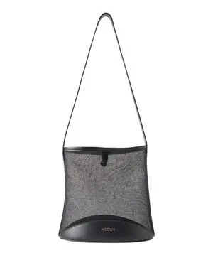 NEOUS Pardalis Mesh And Leather Bucket Shoulder Bag - Black