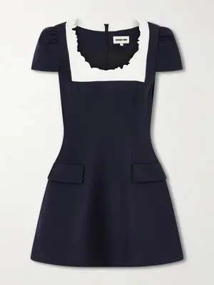 SHUSHU/TONG Scalloped Wool Mini Dress - Blue