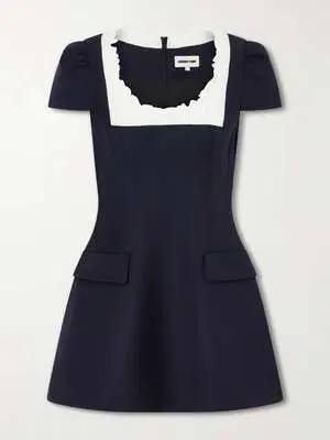 SHUSHU/TONG Scalloped Mini Dress - Navy