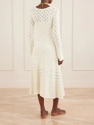 Cara Cara Avril Pointelle Knit Cotton Midi Dress