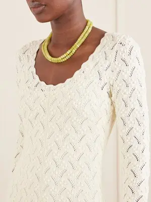 Cara Cara Avril Pointelle Knit Cotton Midi Dress