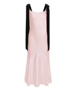 Nina Ricci Bow-detail Satin Midi Dress - Pink