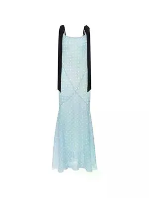 Nina Ricci Light Silk Polka Dot Mermaid Maxi Dress