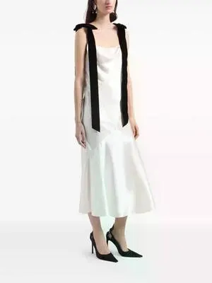 Nina Ricci Satin Midi Dress With Bow Detail