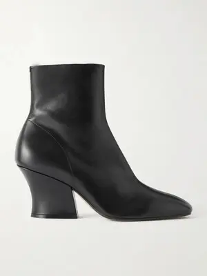 JIL SANDER Lune Leather Ankle Boots - Black