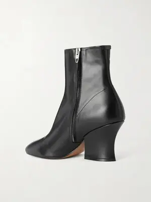 JIL SANDER Lune Leather Ankle Boots - Black