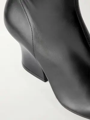 JIL SANDER Lune Leather Ankle Boots - Black