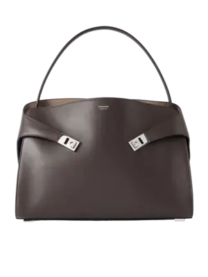 FERRAGAMO Hug Medium Leather Tote - Brown